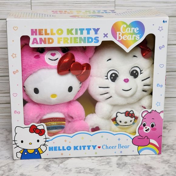 Sanrio | Toys | Sanrio X Care Bears Hello Kitty And Cheer Bear Plush 2 ...